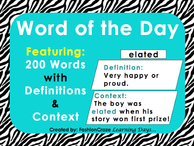 Word of the Day Posters with Definitions and Context