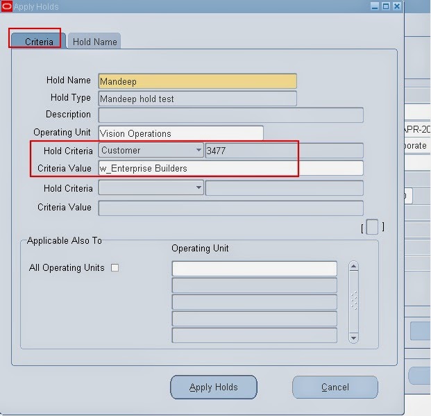 How to Apply and Remove a Hold Source |Simplifying Oracle E Business Suite