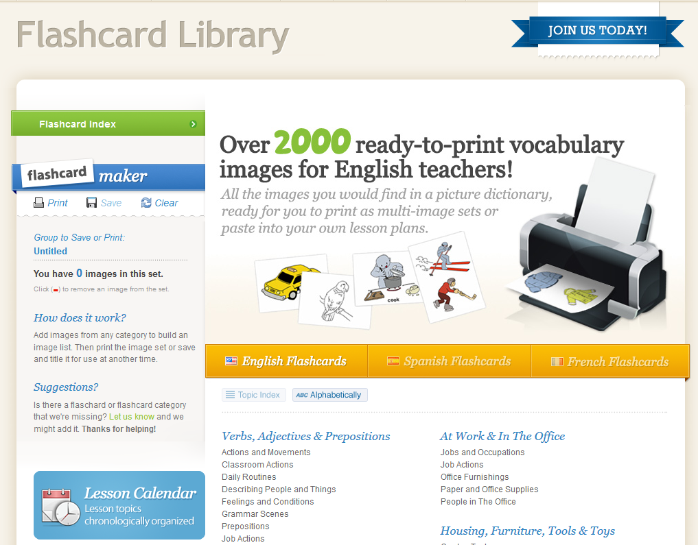 Online Tools for Teaching Languages: ESL Flashcards
