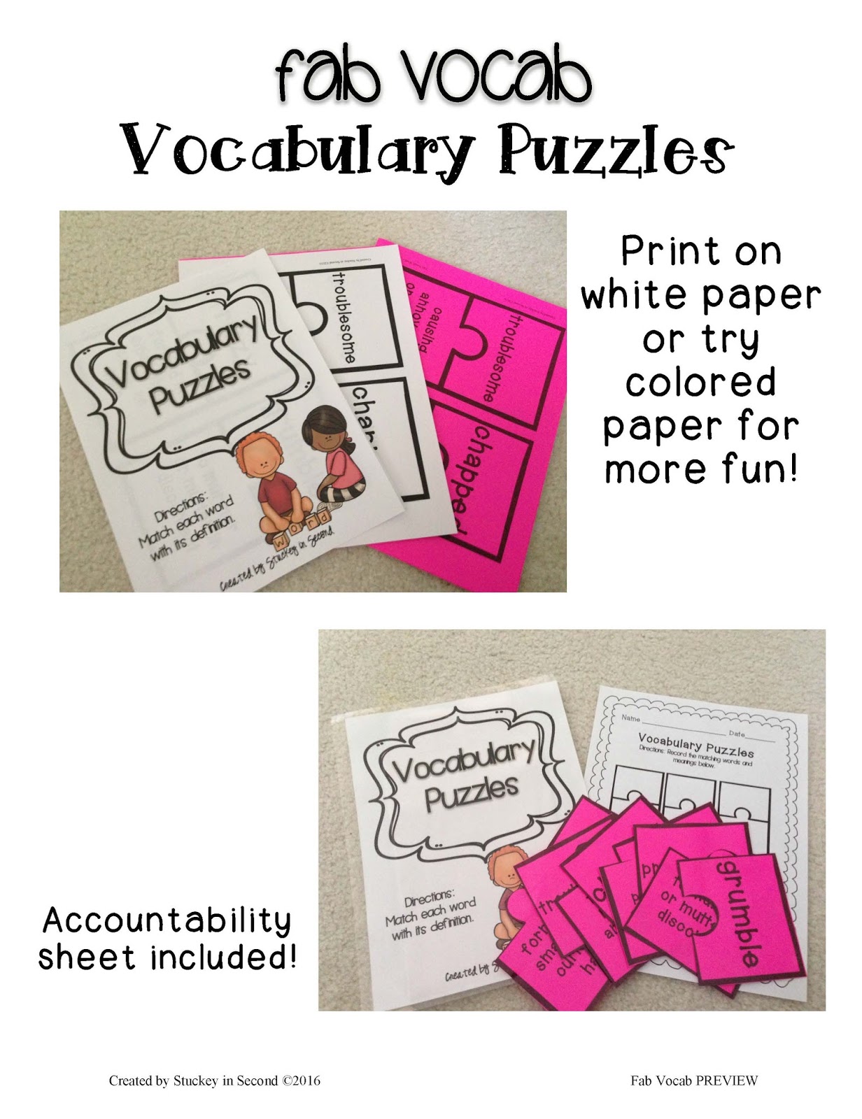 Stuckey in Second: Fab Vocab: Weekly Vocabulary Units