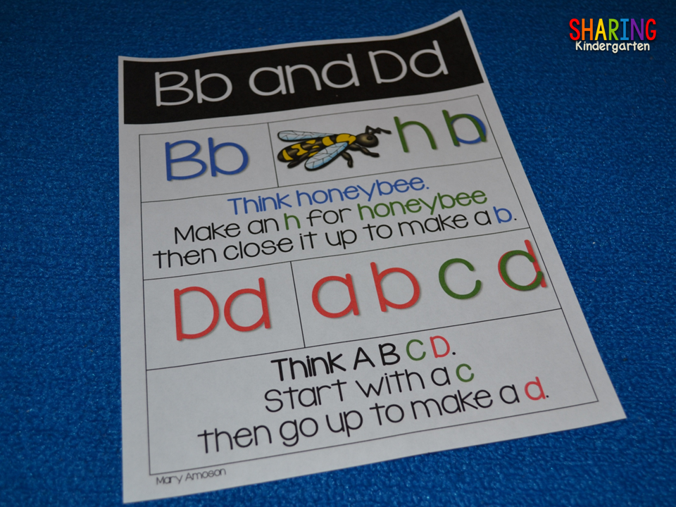 Bb and Dd Reversal Tip & Freebie - Sharing Kindergarten