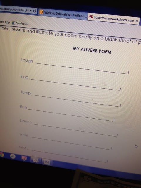 Writing Poems with Adverbs - 3rd Grade Pad