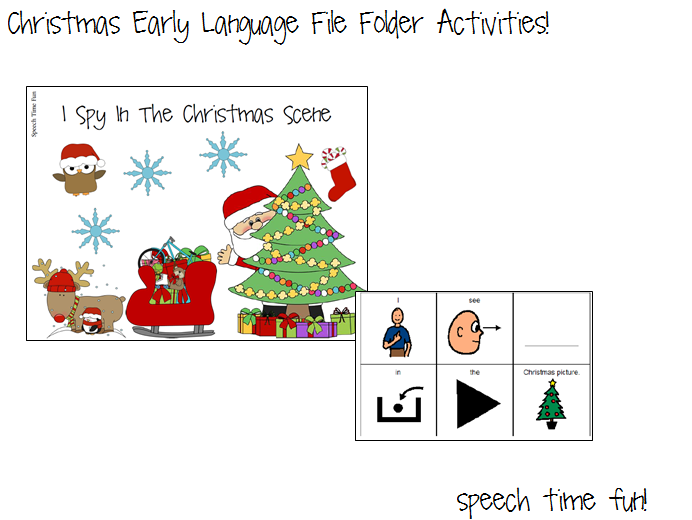 Christmas Early Language File Folder Activities! - Speech Time Fun ...