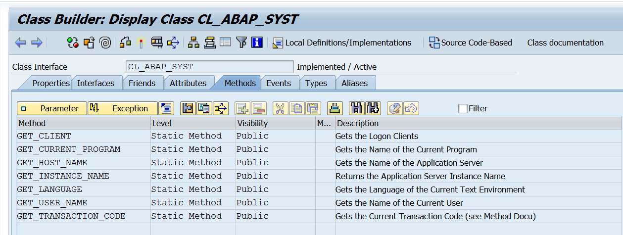 TECHSAP : SAP ABAP SYST Class