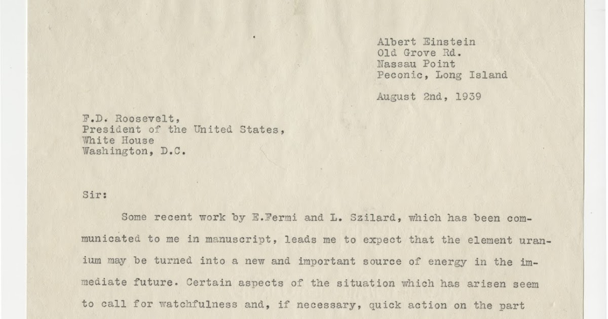 Faith & Freedom Library: Albert Einstein's Letter to President ...