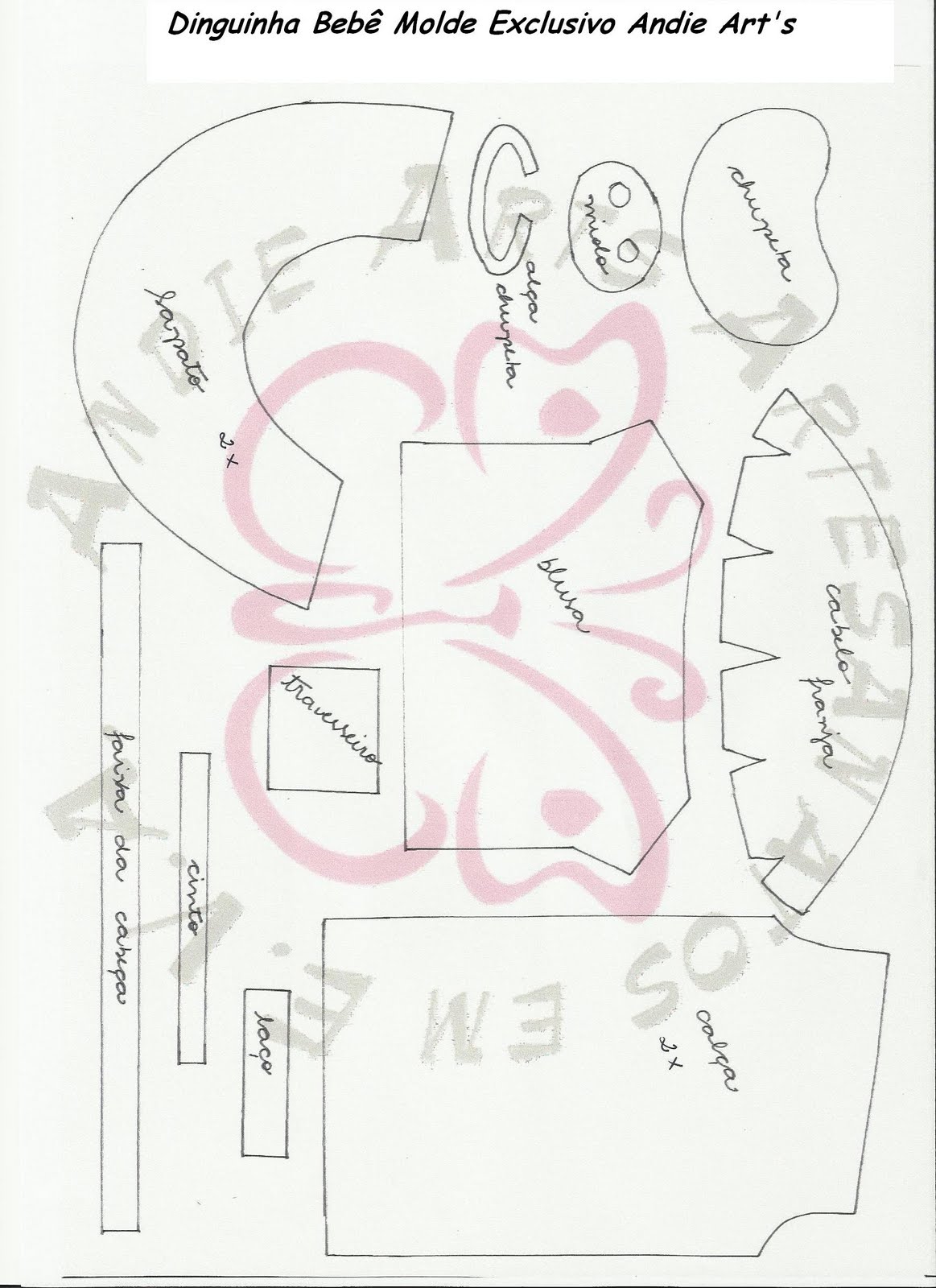 Molde fofucha bebé - Imagui