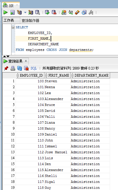 Java程式教學甘仔店: Oracle SQL cross join 用法教學 Java程式教學甘仔店: Oracle SQL cross join 用法教學