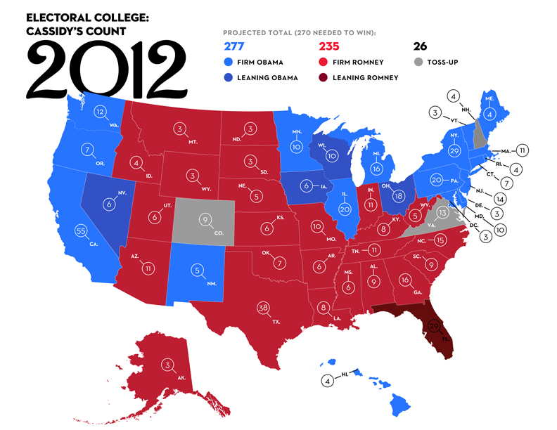 US Presidential Election 2012 Electoral College Map US Presidential Election 2012 Electoral College Map