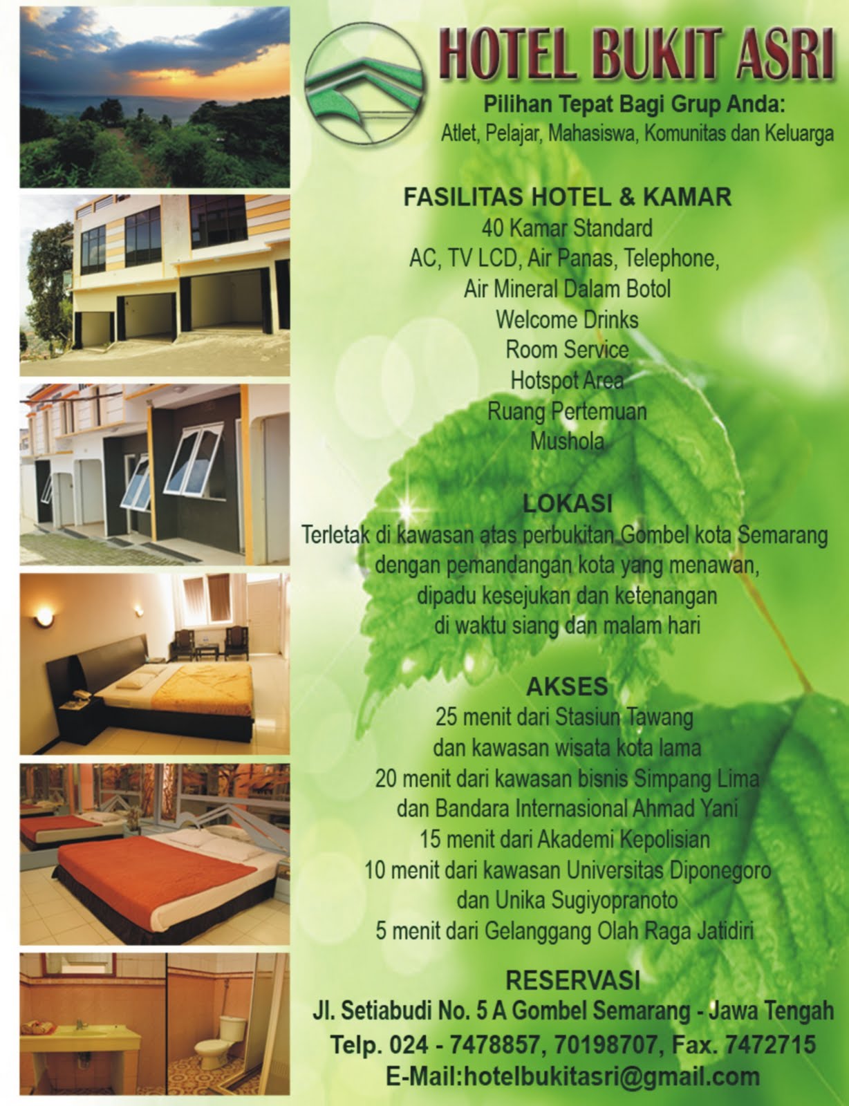 Brosur Hotel Dan Fasilitasnya
