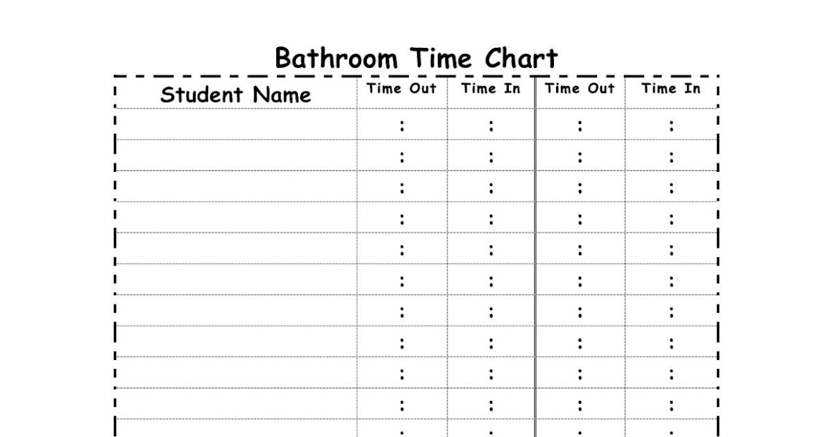 First Grade Fingerprints: Freebie Friday-Bathroom Time Tracker