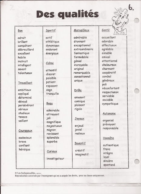 adjectif qualificatif | Phrases en français, French expressions ...