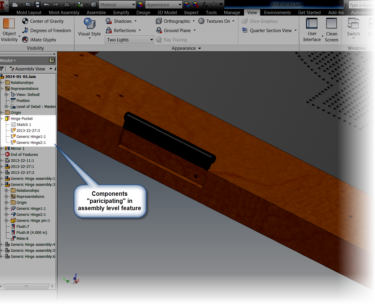 what i really need to do is tell inventor not to have the hinge leaves participate in the ...