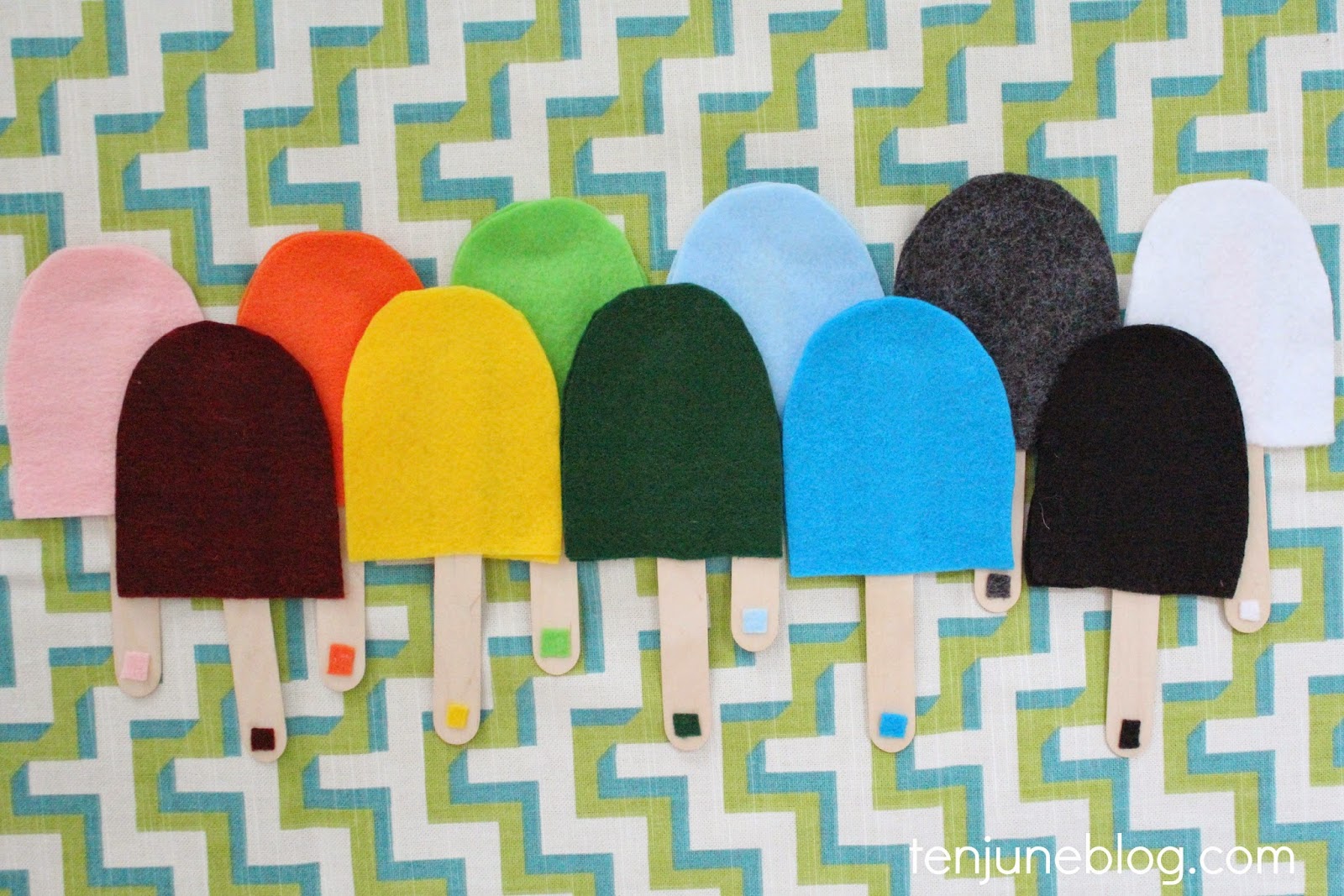 Ten June: DIY Toddler Busy Bag Popsicle Color Matching Game