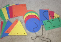 Half Day in Pre K: DIY Shape Lacing Cards