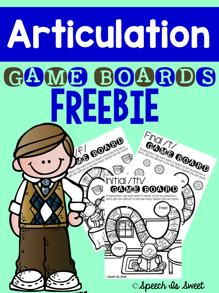 Articulation Game Boards {FREEBIE!} - Speech is Sweet