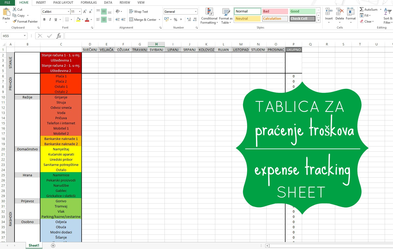 Kako (i zašto) pratiti troškove? + besplatna Excel tablica – Organizirajte se