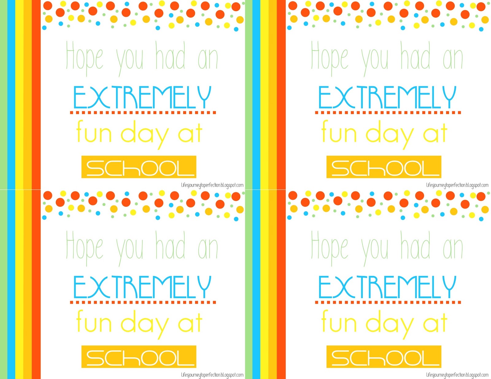 Life's Journey To Perfection: Back to school Love Notes