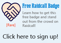 RaidCall Badges & Events: Get a free badge when you register on Raidcall!
