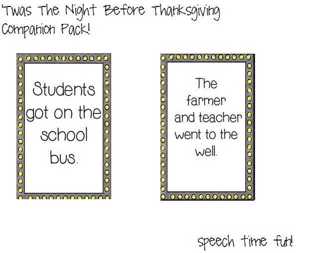 'Twas Night Before Thanksgiving: Companion Pack! - Speech Time Fun ...