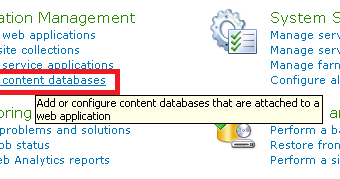 SharePoint PitStop: Content database exclusively for one site collection from Central Administration