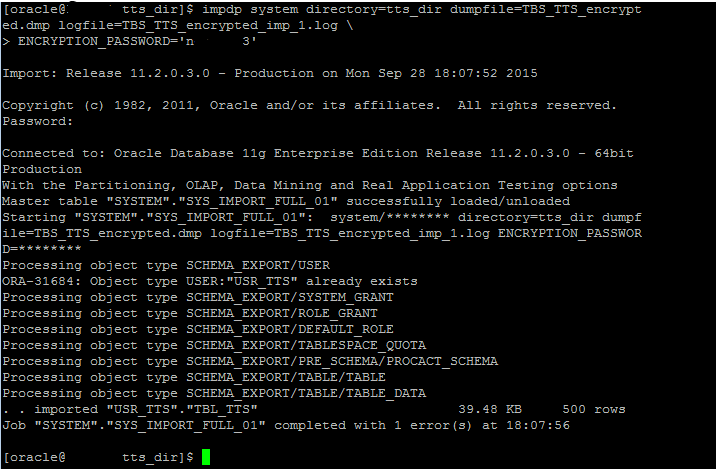 Secure oracle dumps with encryption. ~ Dilli's Oracle/MySQL Linux Blog