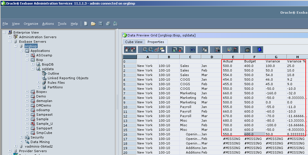 Essbase Guide: Essbase Data Load