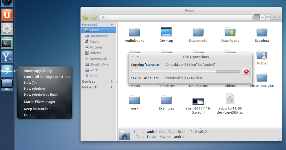 Marlin Gets Unity Progress Bar Support ~ Web Upd8: Ubuntu / Linux blog
