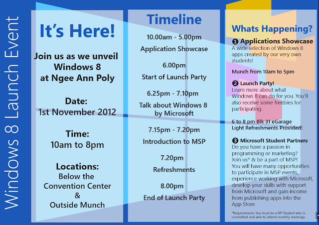 Windows 8 Ngee Ann Polytechnic launch invitation - The Tech Revolutionist