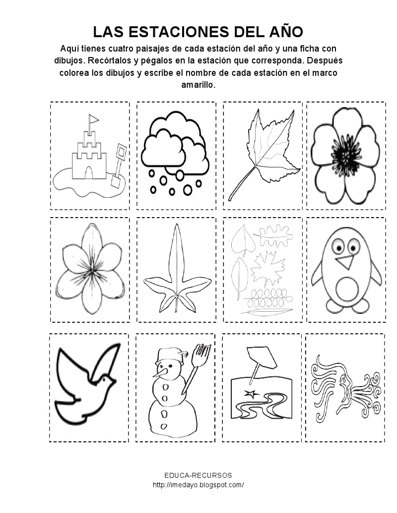 Imagenes para colorear de las cuatro estaciones del año - Imagui