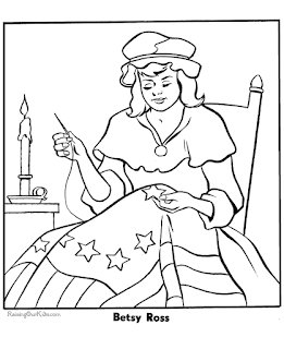 Kids Page: Betsy Ross First American Flag 006 Coloring Pages