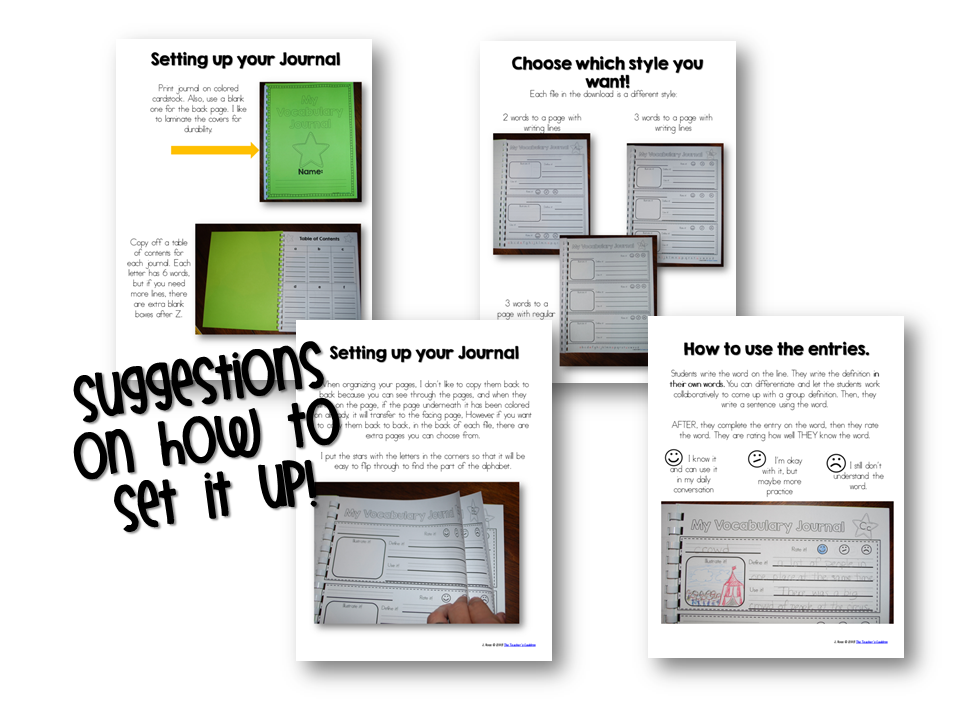 Alphabet and Vocabulary Journals - Teacher by the Beach