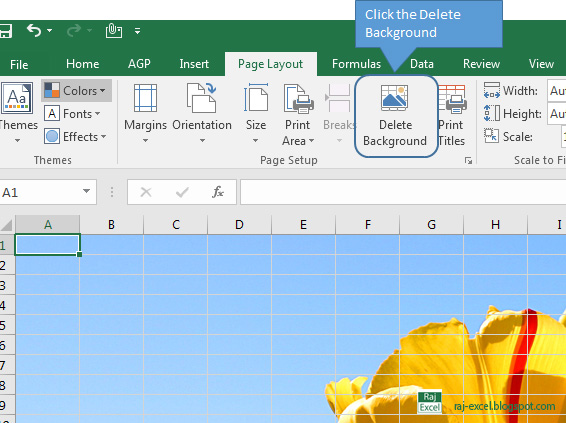 Raj Excel: Add Or Remove A Sheet Background In Excel