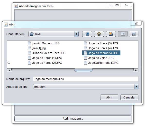 Programando em Pascal, C/C++ e Java: Abrindo Imagem com JFileChooser em Java