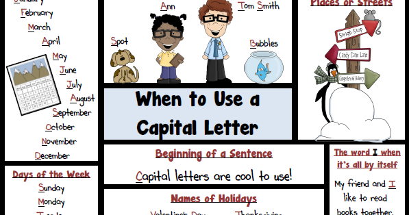 Teacher's Take-Out: FREE- When to Use a Capital Letter Poster