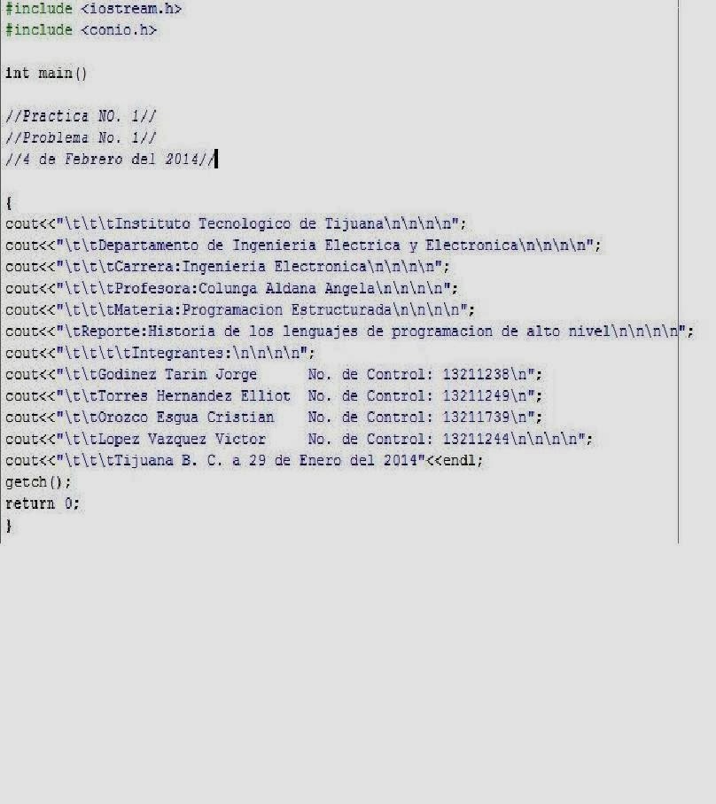 Programación Estructurada: Practica 1