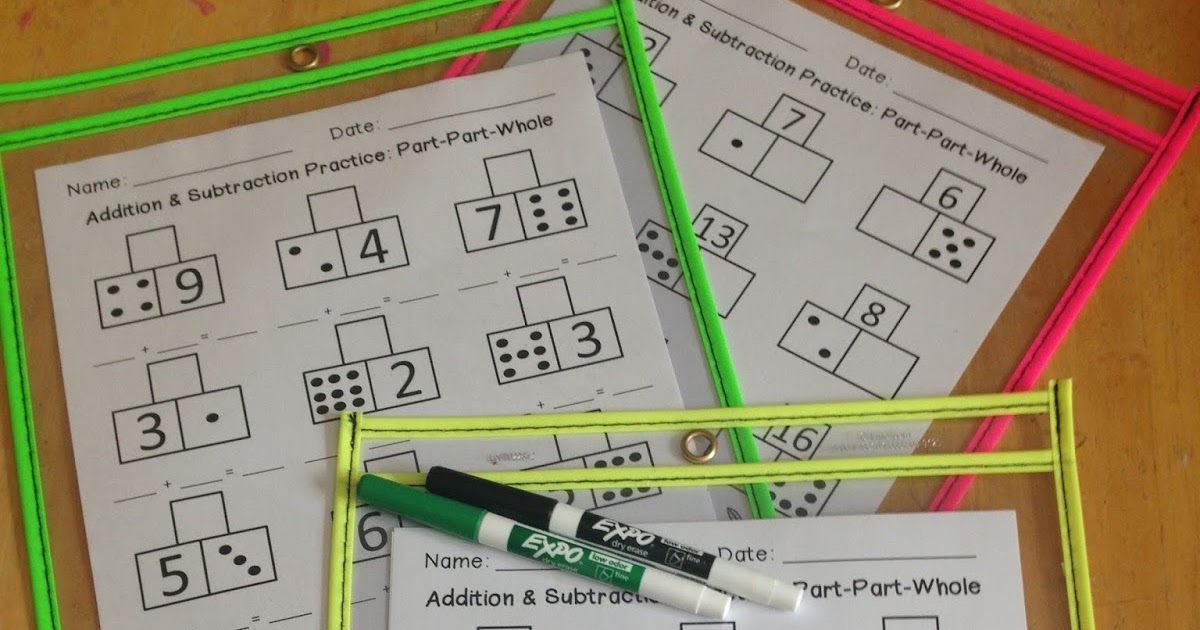 Addition and Subtraction Math Center using Part Part Whole ...