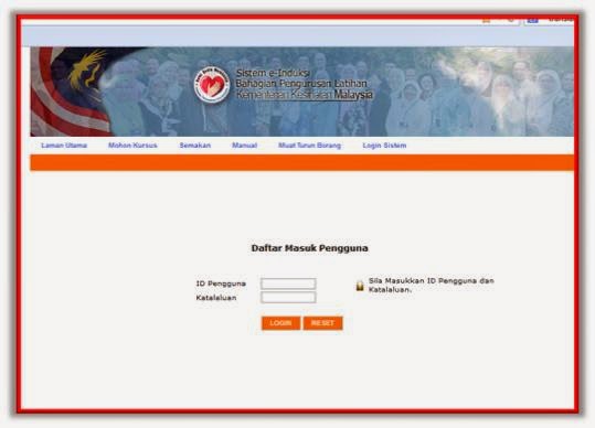 Sistem Kursus Induksi ( eInduksi) ~ BPM MOH Programmer