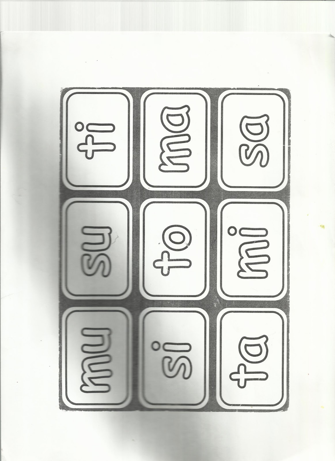 Lotería de sílabas - Imagui