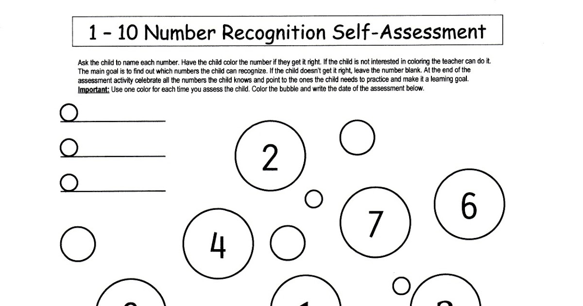 De Mello Teaching: Number Recognition Self-Assessment