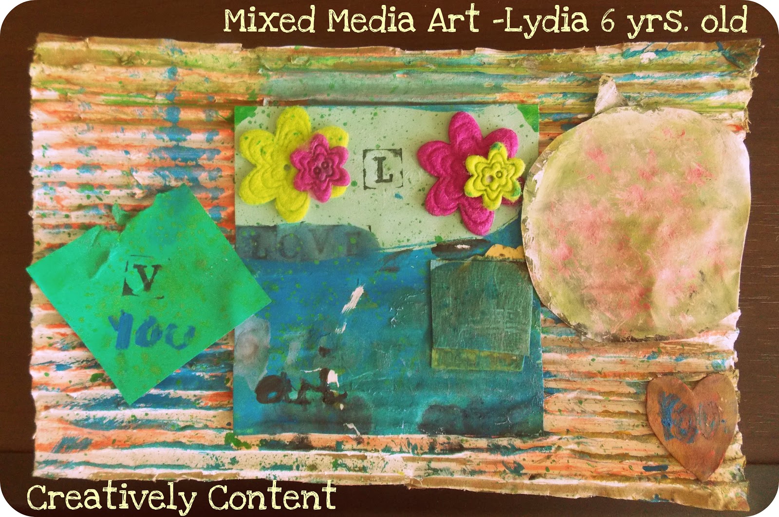 Creatively Content: Cardboard Mixed Media art with kids
