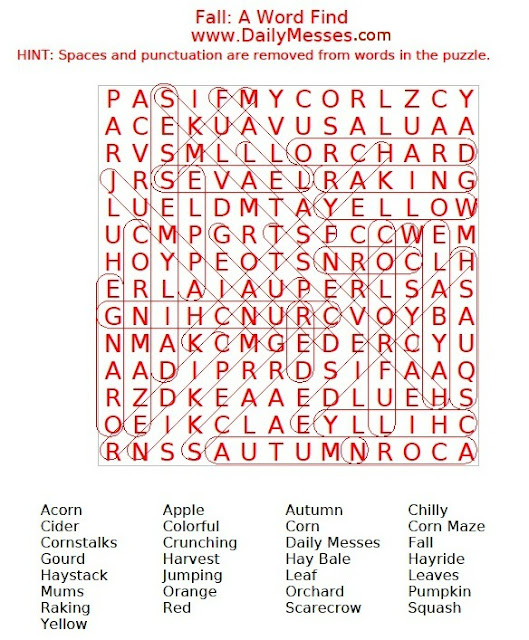 Daily Messes Fall A Word Find daily-messes-fall-a-word-find