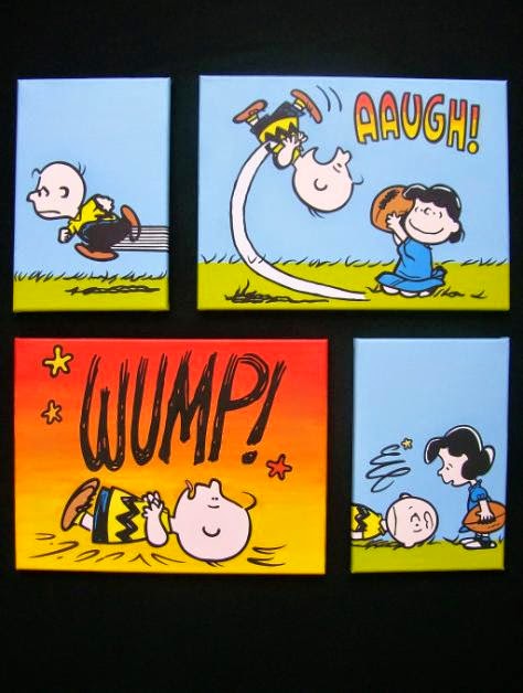 Jdtoonart Cartoon and Comic pop art Paintings: Peanuts comic strip 4 panel
