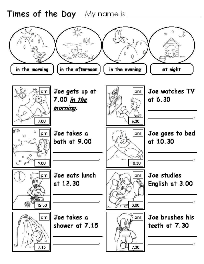 Fichas De Ingl s Ficha Time 11 Times Of The Day Worksheets fichas-de-ingl-s-ficha-time-11-times-of-the-day-worksheets