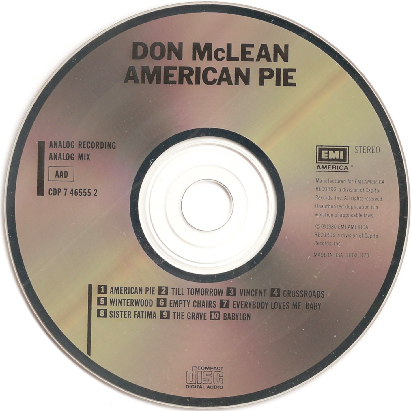 The First Pressing CD Collection: Don McLean - American Pie