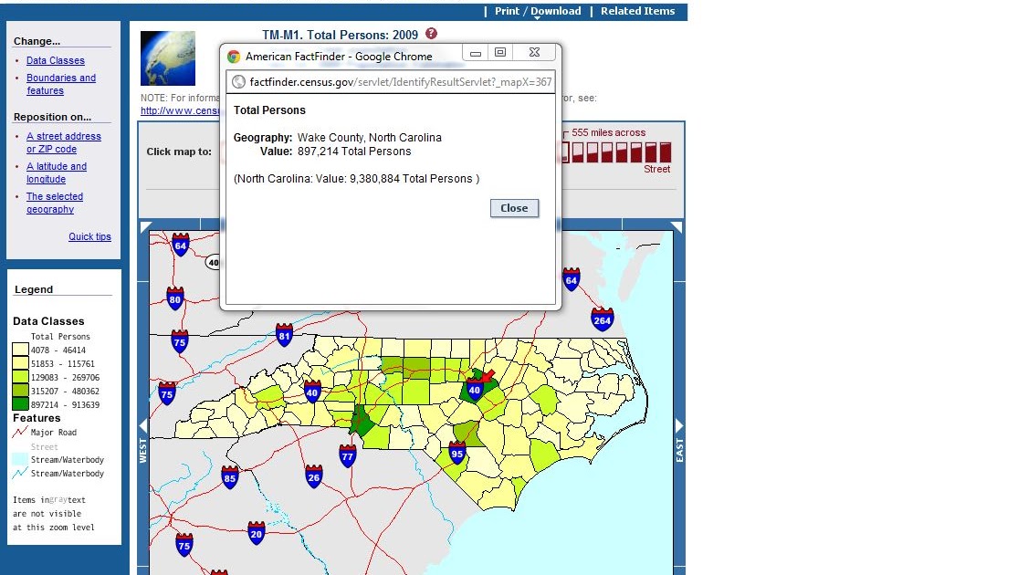 Web Visualization @ NCSU: Data: Thematic Maps for Population Census - US Census Bureau
