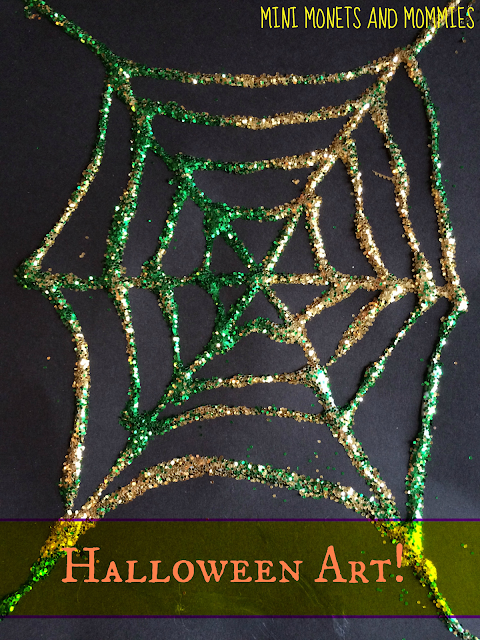 Mini Monets and Mommies: Halloween Glitter Spider Web Kids' Art Activity