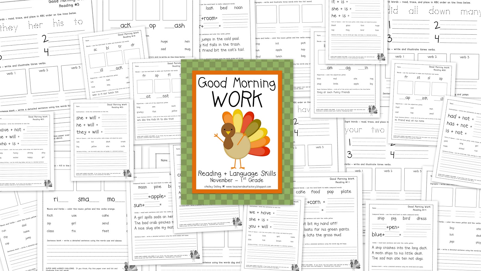GOOD MORNING WORK - NOVEMBER + FREEBIES - Teacher Idea Factory