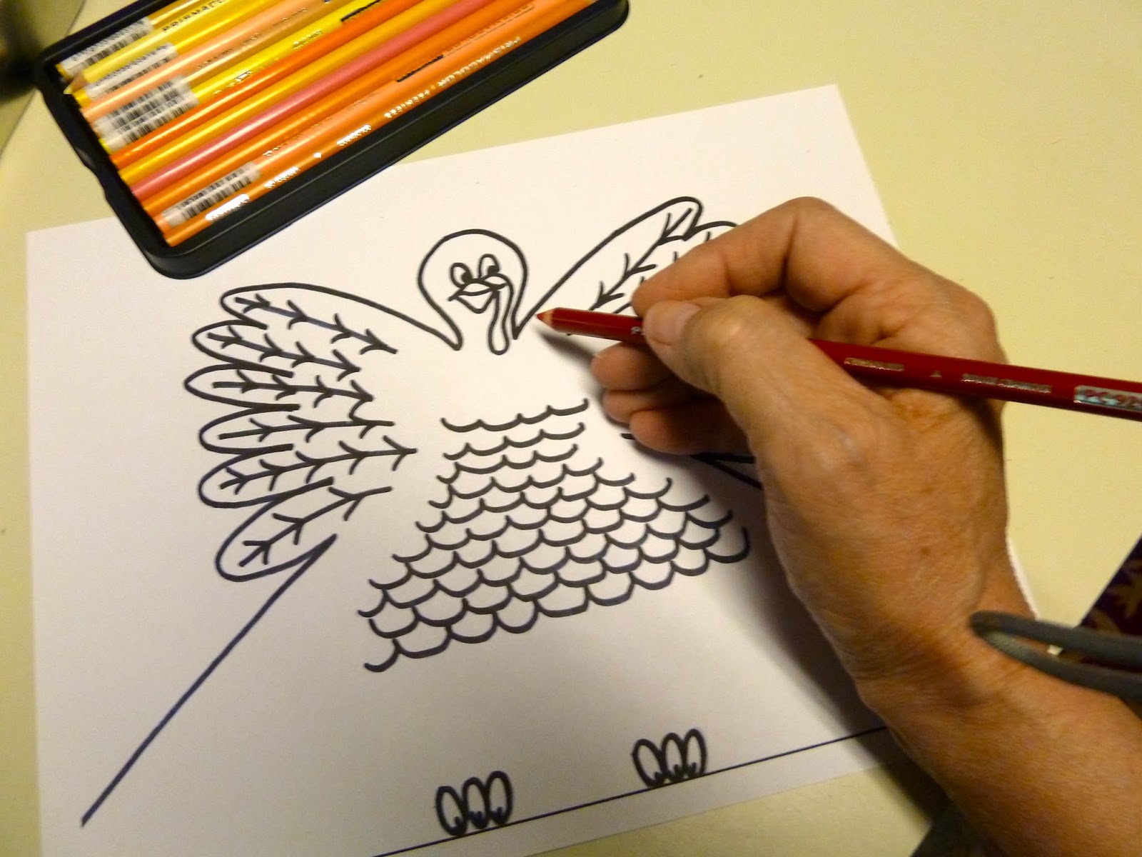 Make it easy crafts: Kid's coloring stand up Thanksgiving turkey