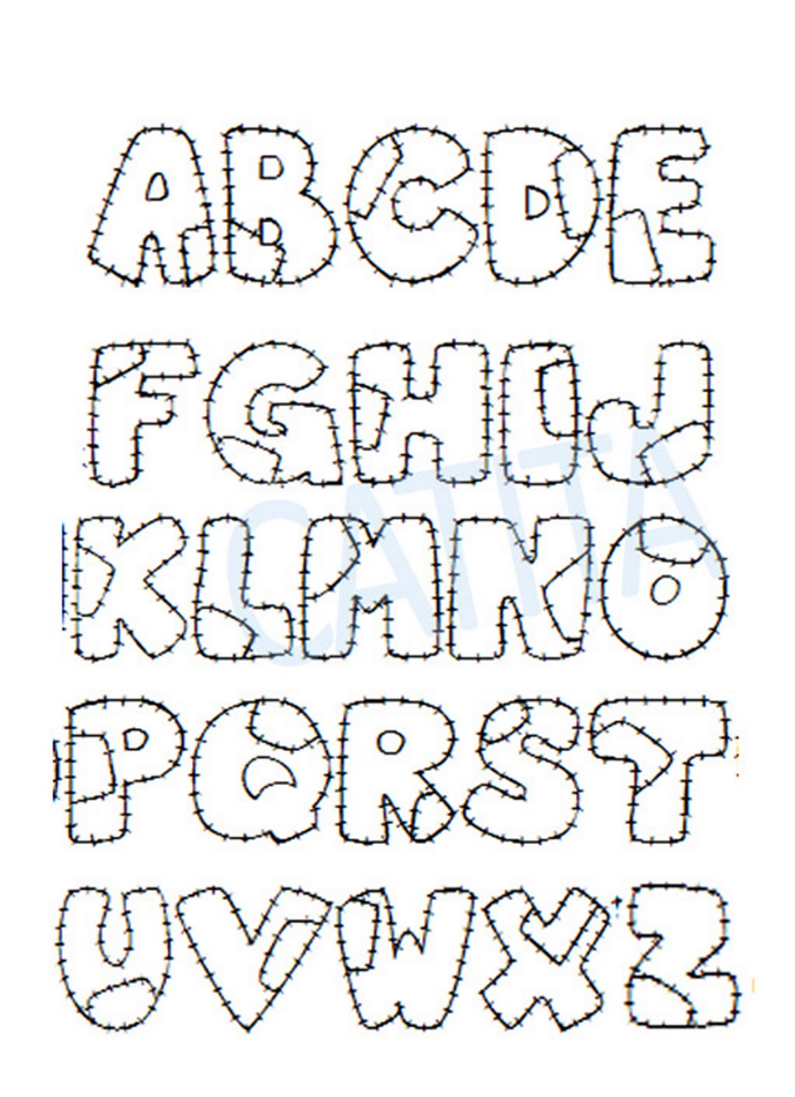 Abecedario patchwork para imprimir - Imagui