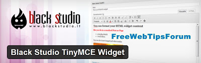 Black Studio TinyMCE Widget for Adding Content Visually to the Sidebar - Free Web Tips Forum